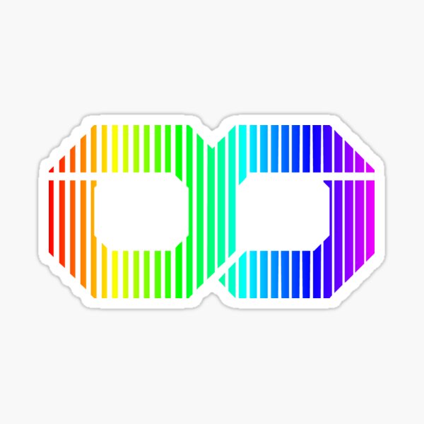 "Striped Futuristic Rainbow-Colored Infinity Symbol" Sticker for Sale ...