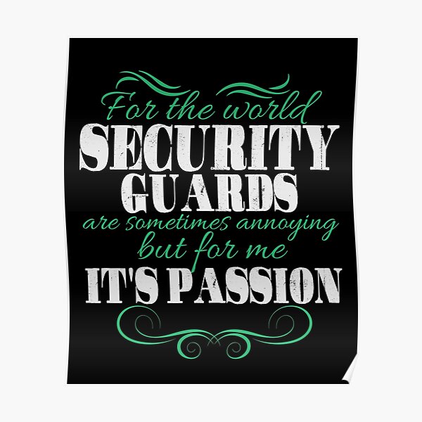 "Security officer | Profession saying passion" Poster for Sale by ...