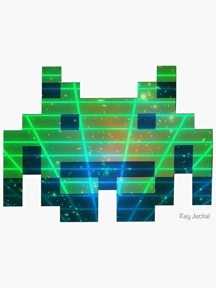"Synth Invaders " Sticker by KJackalofSNS | Redbubble