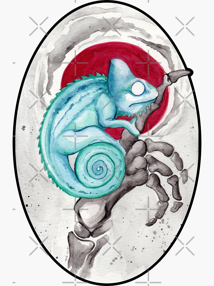 "Creepy Chameleon" Sticker by TakMouse | Redbubble