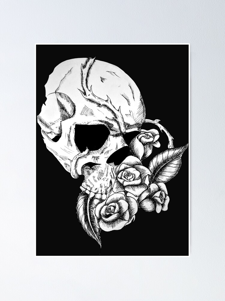 "Skull and Roses" Poster for Sale by puffle26 | Redbubble