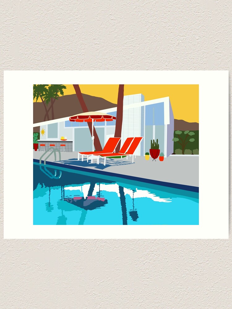 "Mid Century Poolside" Art Print for Sale by jenbucheli | Redbubble