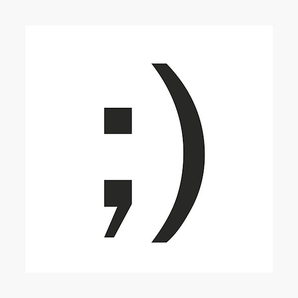 "Winky Face - Text Emoticon/Emoji" Photographic Print by Platnix ...