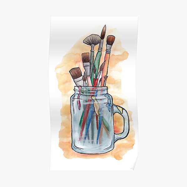 "Paint Brushes " Poster for Sale by LeighsDesigns | Redbubble