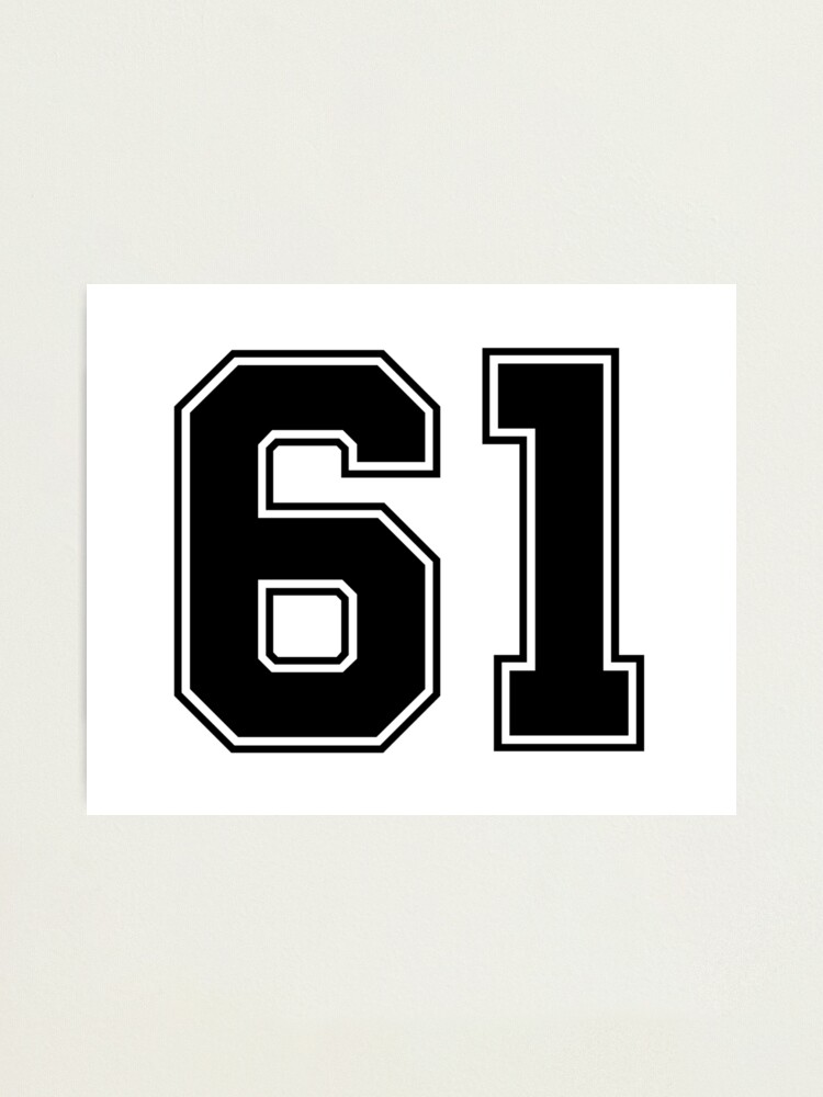 "61 American Football Classic Vintage Sport Jersey Number in black ...