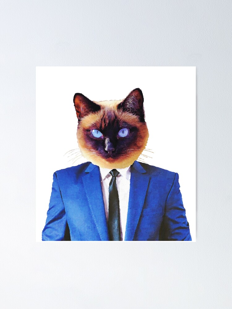 "Very Serious Business Cat" Poster for Sale by DarkMaskedCats | Redbubble
