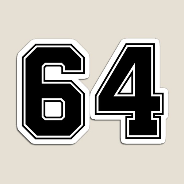 "64 American Football Classic Vintage Sport Jersey Number in black ...