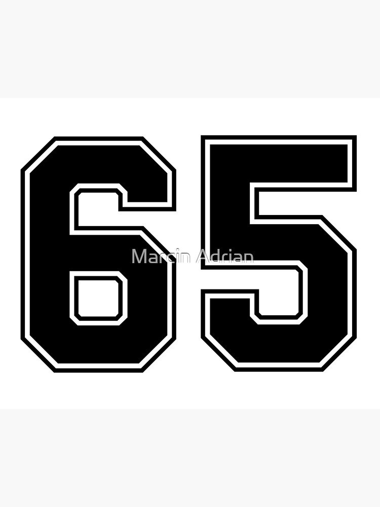 "65 American Football Classic Vintage Sport Jersey Number in black ...