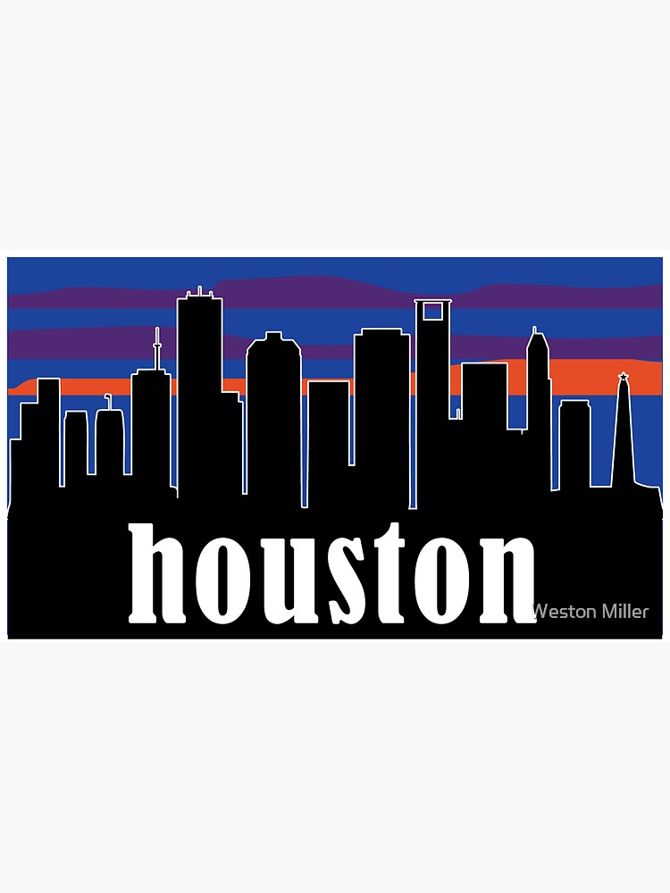 "Houston Skyline" Sticker by justinwmiller | Redbubble
