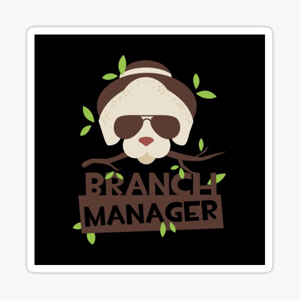 "Branch Manager - Funny & Cute Dog" Sticker for Sale by Ding-One ...