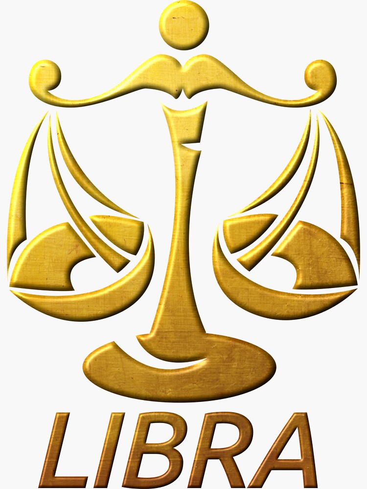 "Golden Libra Zodiac Sign Relief Stamped In Gold" Sticker for Sale by ...