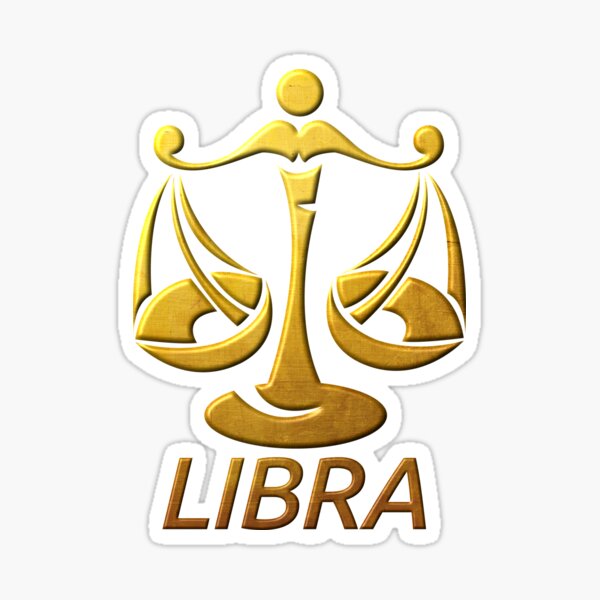 "Golden Libra Zodiac Sign Relief Stamped In Gold" Sticker for Sale by ...