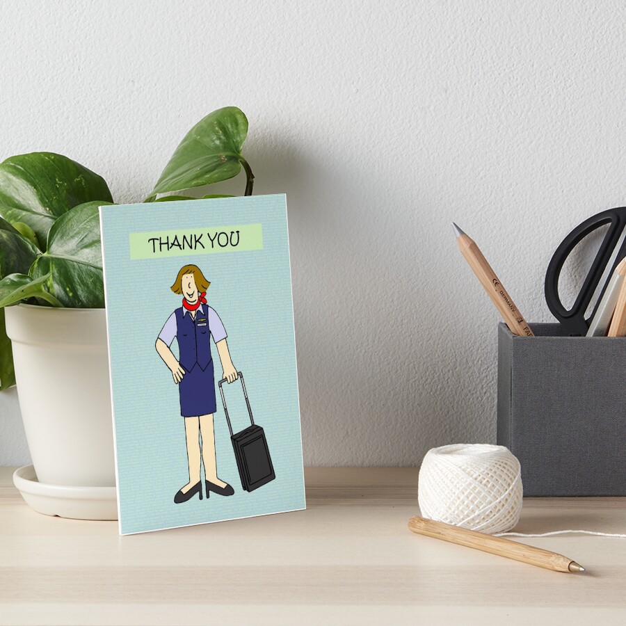 "Thank You to Flight Attendant Cabin Crew" Art Board Print for Sale by ...