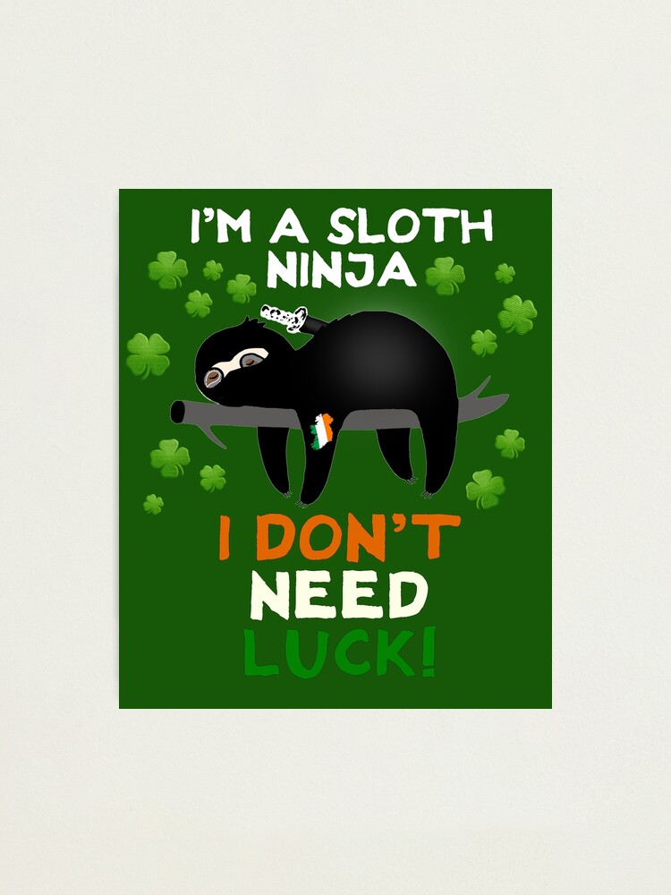 "Irish Sloth Ninja Image Tshirt - St Patricks Day Funny Gift ...