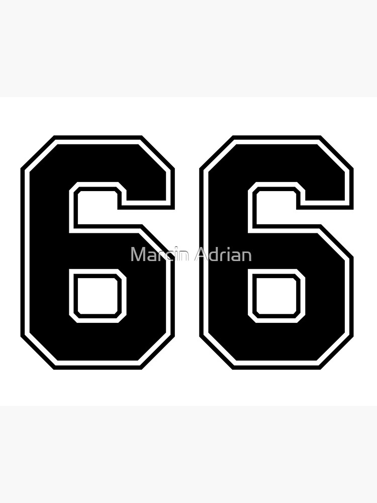 "66 American Football Classic Vintage Sport Jersey Number in black ...