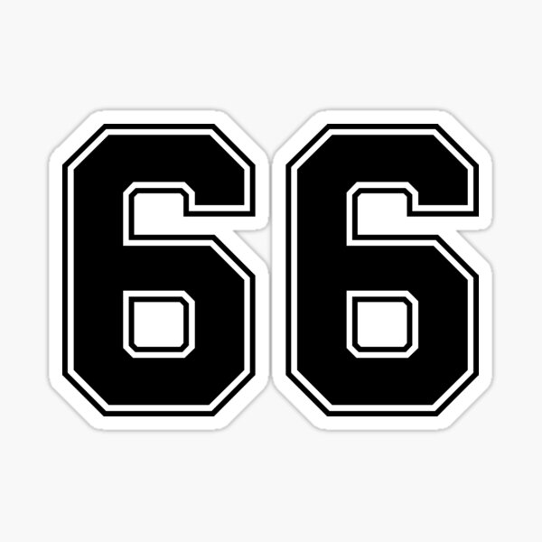 "66 American Football Classic Vintage Sport Jersey Number in black ...