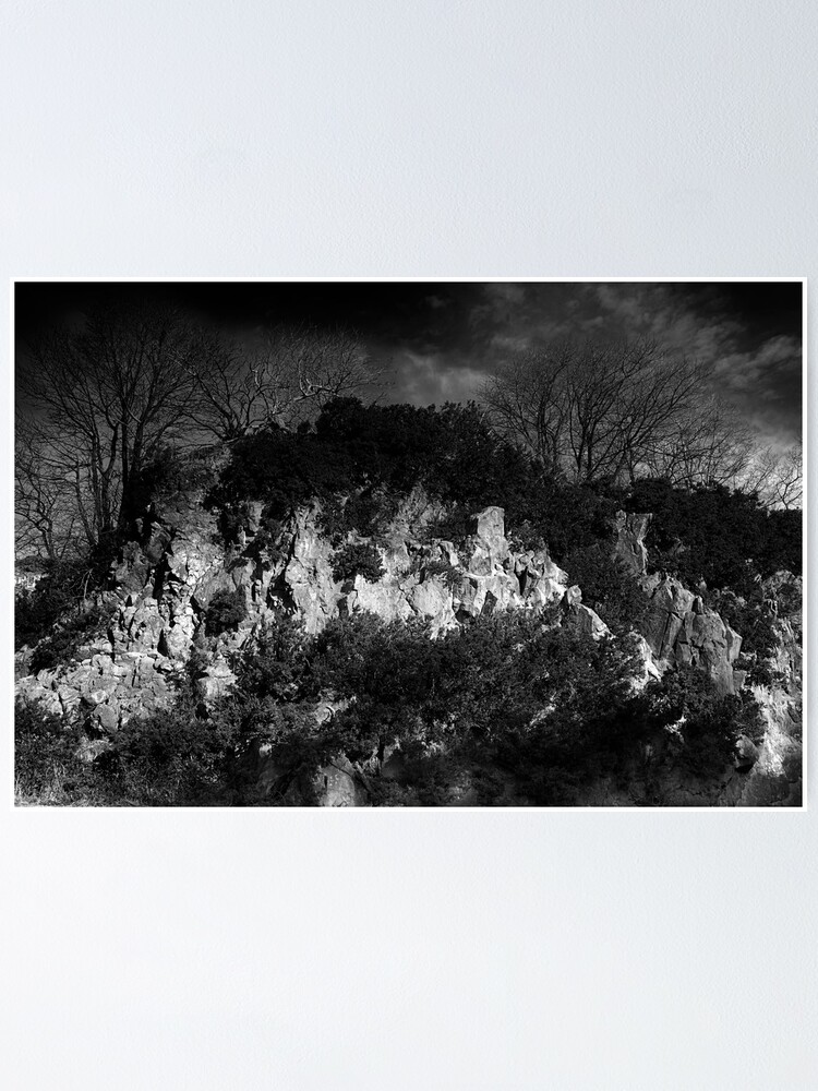 "Quarry Edge Rocks BW" Poster by AndyV12 | Redbubble