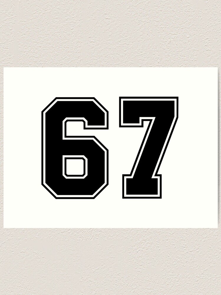 "67 American Football Classic Vintage Sport Jersey Number in black ...