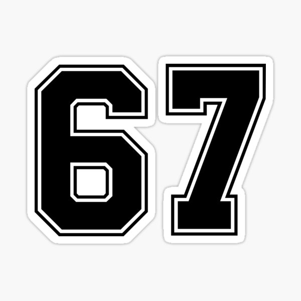"67 American Football Classic Vintage Sport Jersey Number in black ...