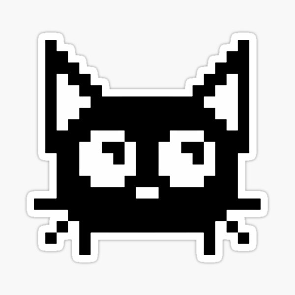 "Adorable Pixel Cat" Sticker by mydragonzeatyou | Redbubble
