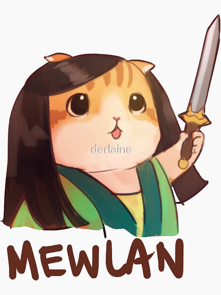 "Mewlan" Sticker by derlaine | Redbubble