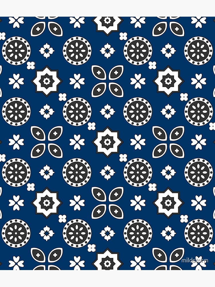"ajrak - blue" Poster by mildstorm | Redbubble