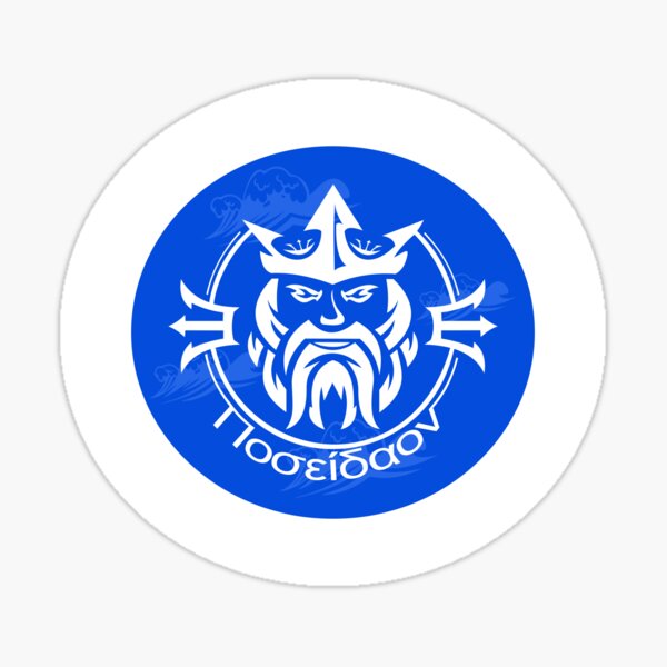 "Poseidon - God of the Sea" Sticker by GR8DZINE | Redbubble