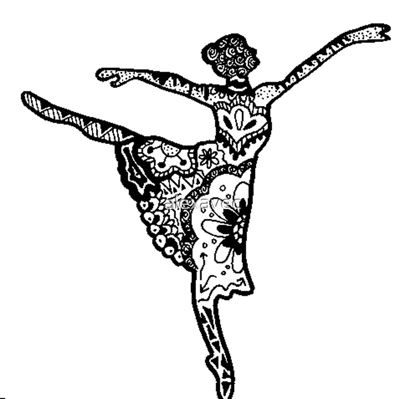 "Dancer Zentangle" by alexavec | Redbubble