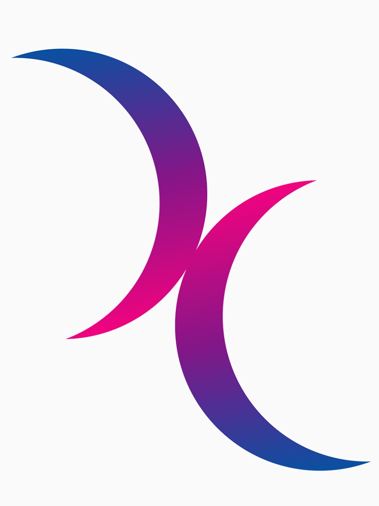Double Crescent Moon Bisexual Pride Symbol T Shirt By Allhistory