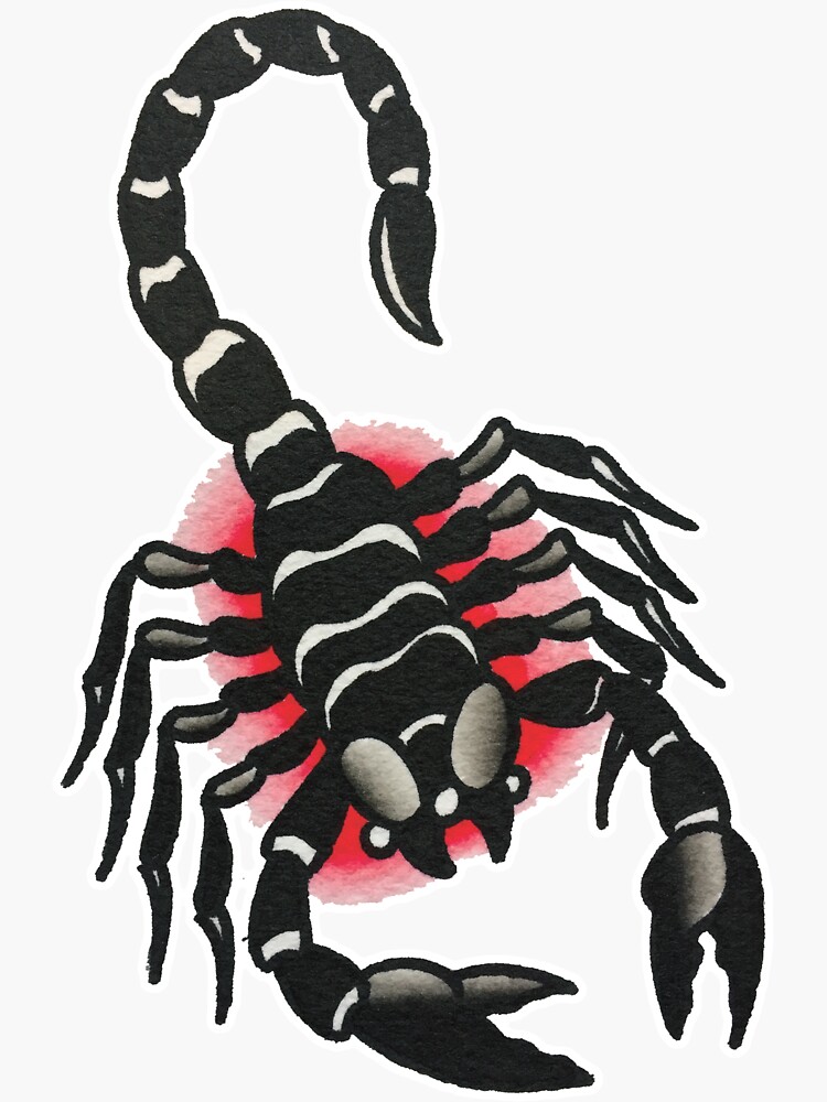 "Traditional Scorpion Tattoo Design" Sticker for Sale by FOREVER TRUE ...