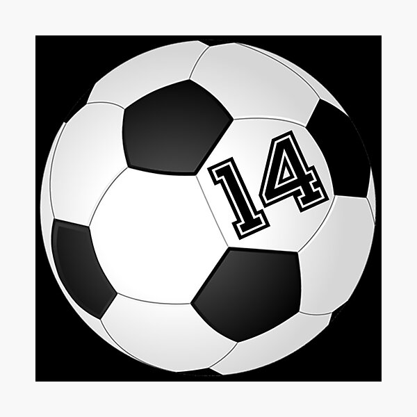 "Football Soccer Player Jersey No 14 Back Number #14 Ball Sport Sticker ...