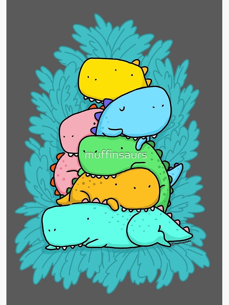 "Pile Of Dinosaurs " Poster for Sale by muffinsaurs | Redbubble