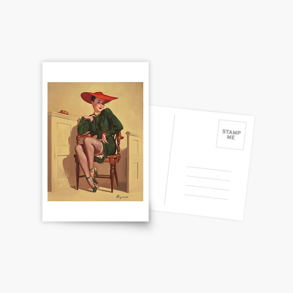 Gil Elvgren Pin Up Girl Postcard By Rbent Redbubble