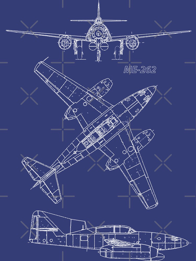 "ME-262 Concept Blueprints" T-shirt for Sale by DarkHorseDesign ...