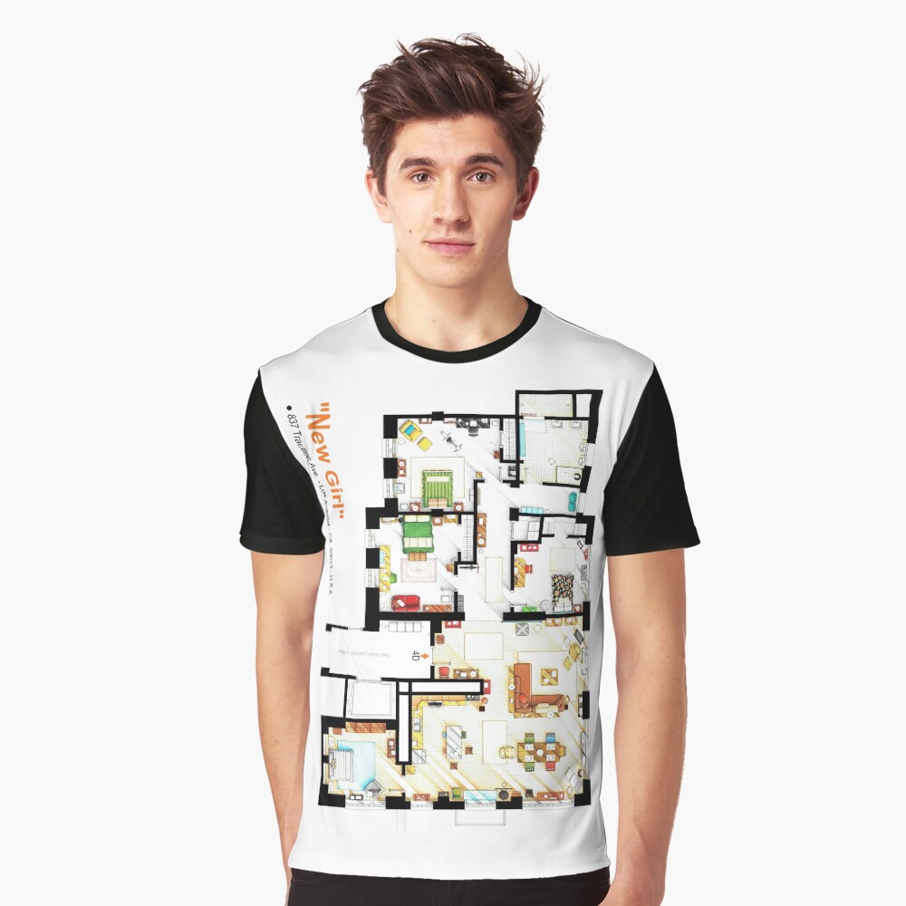 "Floorplan of the loft / apartment from NEW GIRL" Poster by Iñaki ...