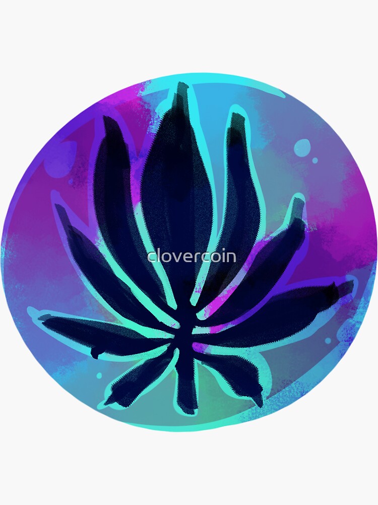 "Cannabis Sativa Leaf" Sticker for Sale by clovercoin | Redbubble