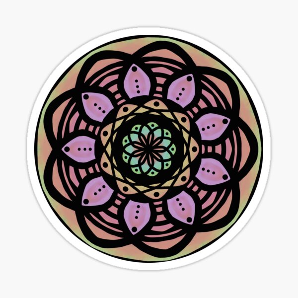 "Faded Rainbow Mandala" Sticker for Sale by mariameep | Redbubble