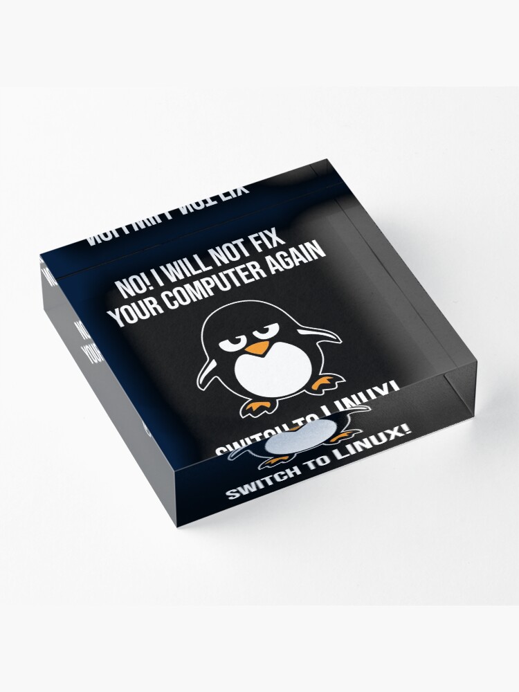 Bloque acrílico «Swith para Linux Angry Tux Penguin» de alltheprints ...