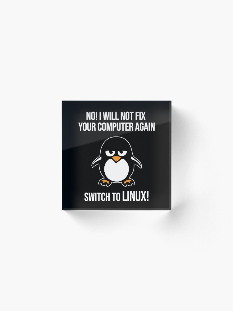 Bloque acrílico «Swith para Linux Angry Tux Penguin» de alltheprints ...