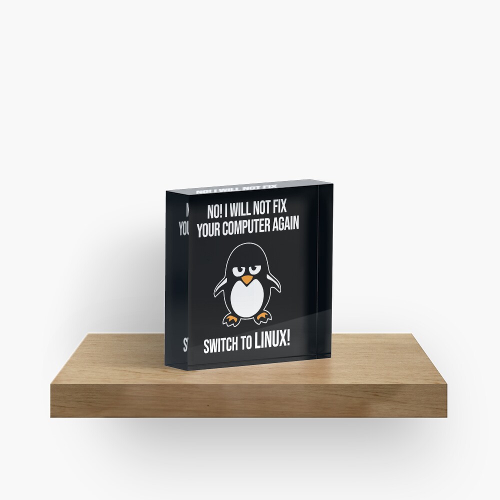Bloque acrílico «Swith para Linux Angry Tux Penguin» de alltheprints ...