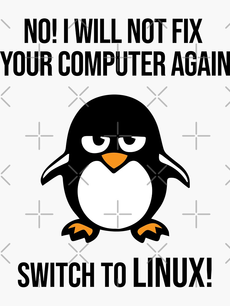 Pegatina «Swith para Linux Angry Tux Penguin» de alltheprints | Redbubble