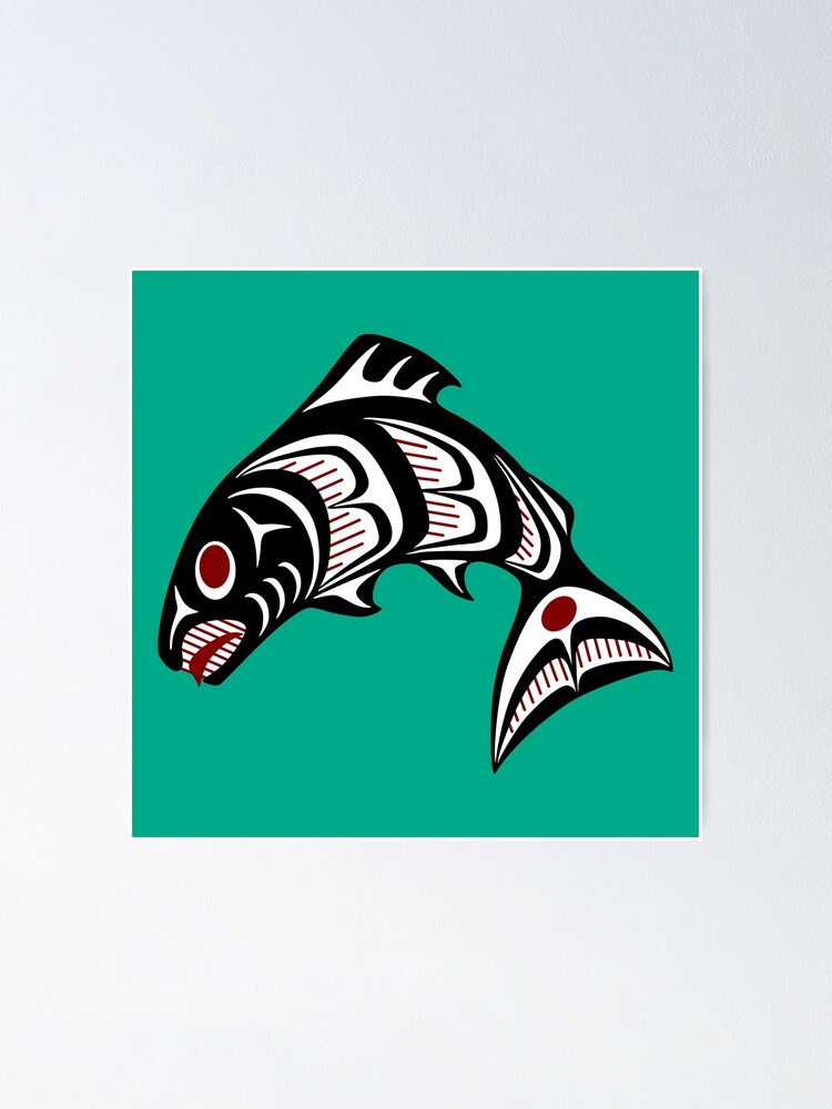 "Northwest Pacific coast Haida art Salmon" Poster for Sale by ...
