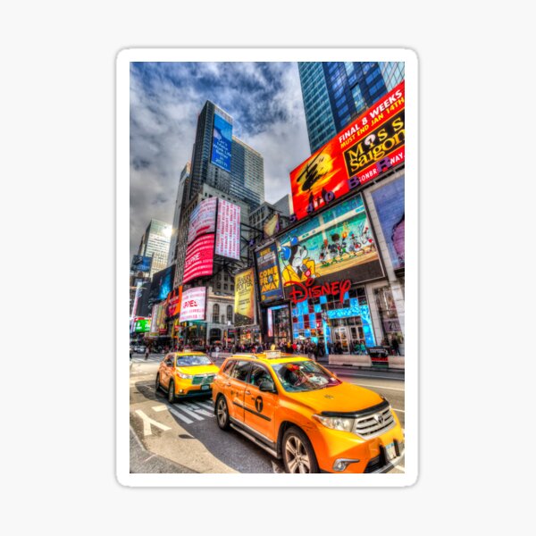 "New York Taxis Times Square" Sticker for Sale by bejacs | Redbubble