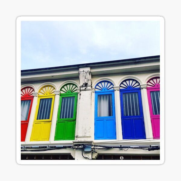 "Colourful Shutters" Sticker for Sale by LaJarms | Redbubble