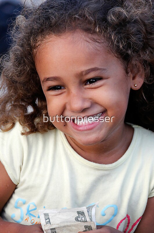 "Smiling Cuban girl with Pesos in Hand" by David Carton | Redbubble