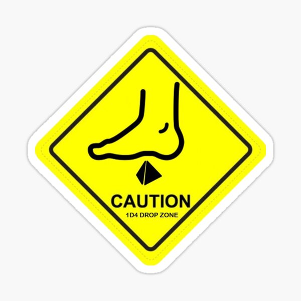 "Caution! 1D4 Drop Zone!" Sticker by phandiltees | Redbubble