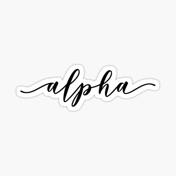 "alpha script" Sticker by danielleblack04 | Redbubble