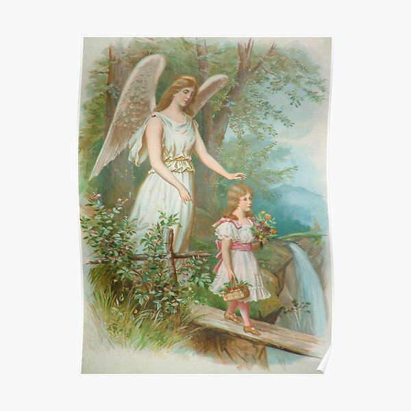 "Vintage Guardian Angel" Poster by livianasgifts | Redbubble