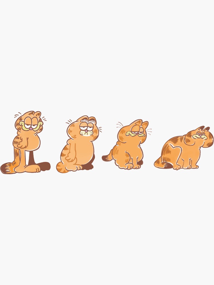 "Garfield Evolution" Sticker for Sale by Addielala | Redbubble