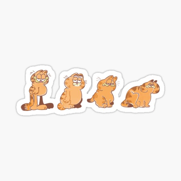 "Garfield Evolution" Sticker for Sale by Addielala | Redbubble